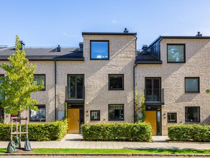 Dammhejdegatan 22 i Trädgårdsstaden, Ystads kommun - radhus till salu ...